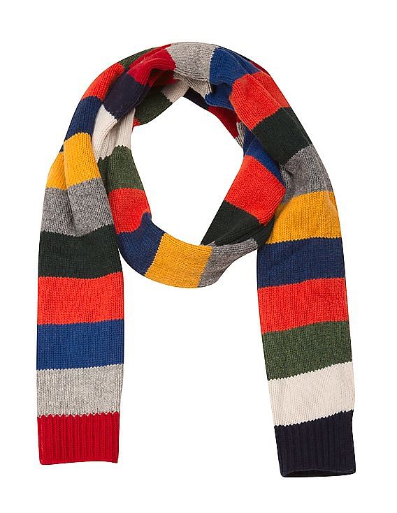 Buy GAP Women Women Multi Colour Crazy Stripe Merino Wool Blend Scarf NNNOW
